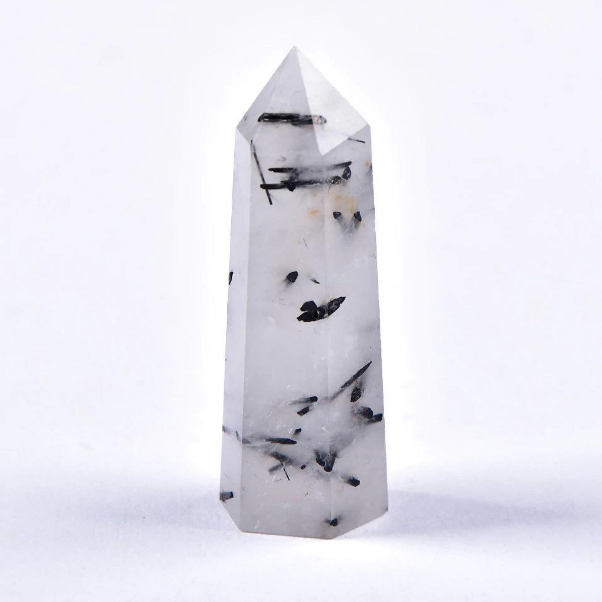 Tourmalated Quartz Obelisk | Snowflake Healing